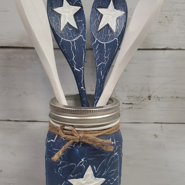 Navy Mason Jar - Etsy