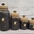 Mason Jar Canister Set of 4 Primitive Crackle Painted Tan W/black Stars ...