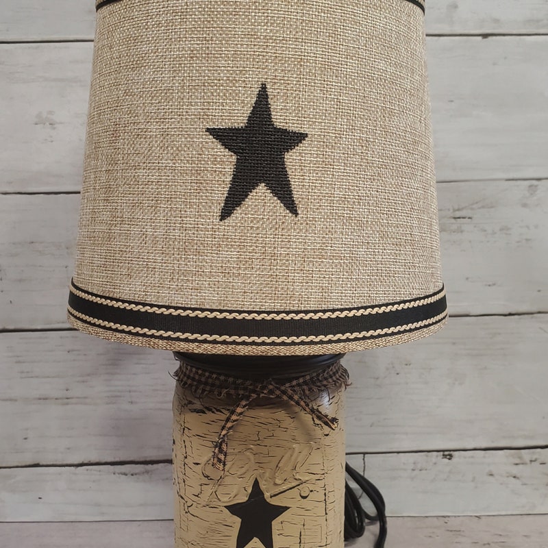 Black Small Primitive Lamp - Etsy