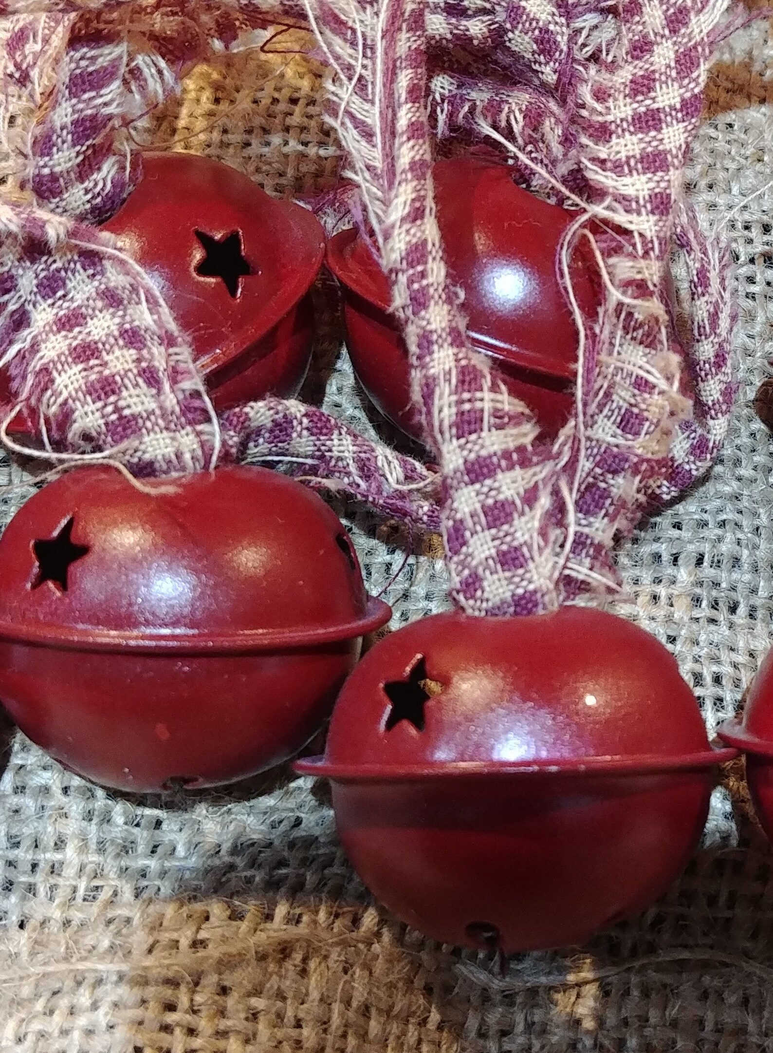 Primitive Metal Burgundy Jingle Bell Christmas Ornaments Set - Etsy