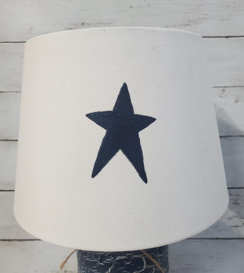 Mason Lamp & Optional Star Shade Crackle Painted Black With White Star ...