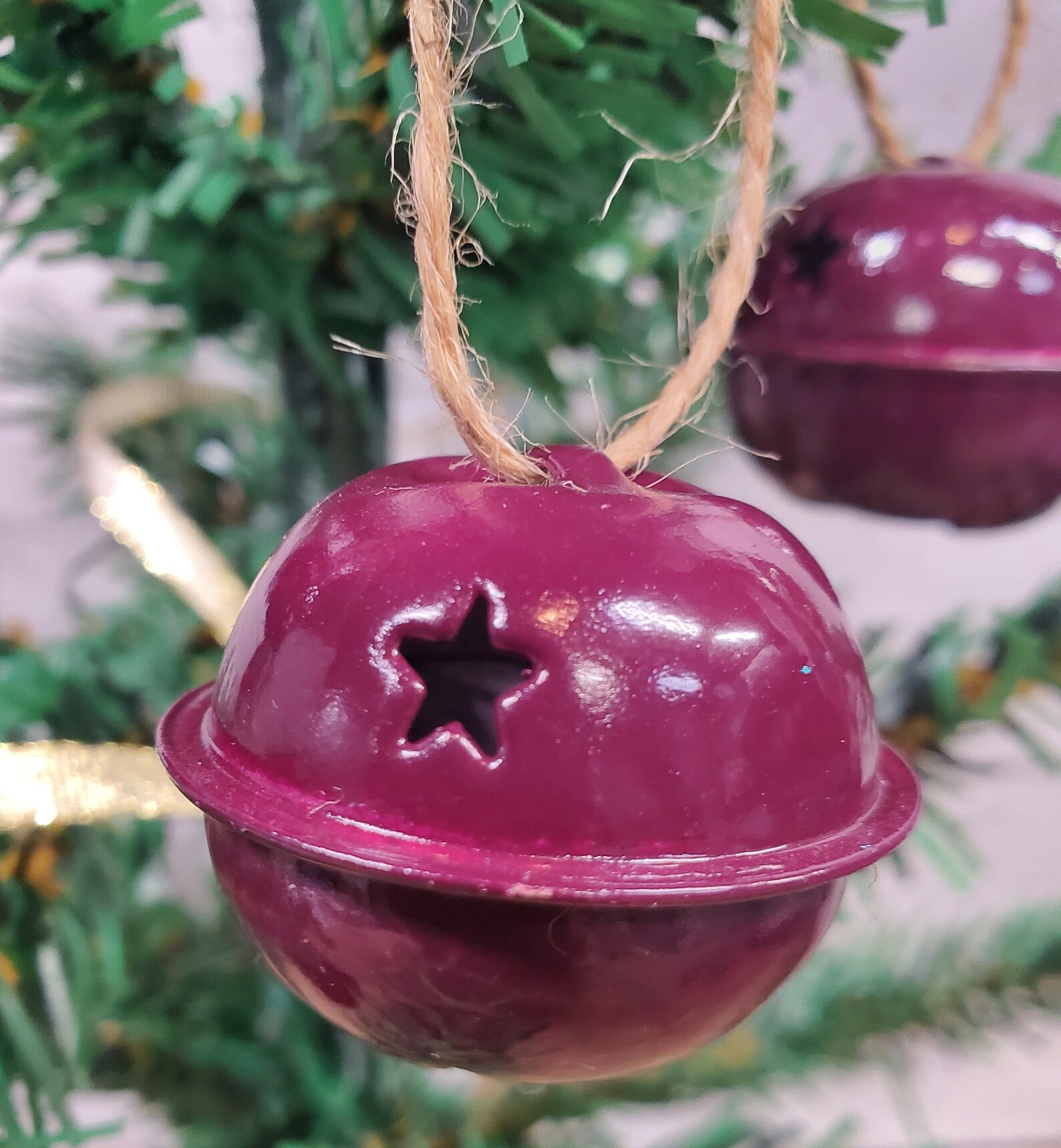 Jingle Bell Ornaments Set of 9 Purple Jingle Bells Christmas Jingle ...