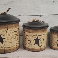 Ceramic Country Canister, 3 Pcs/set - Etsy
