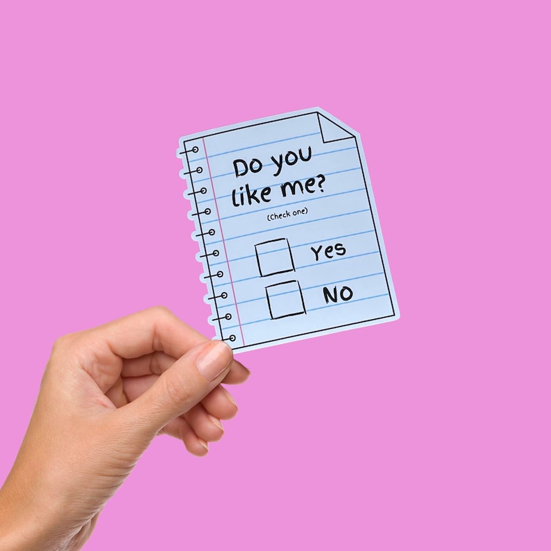 Do You Like Me, Love Sticker, Water Bottle, Waterproof Sticker, Laptop ...