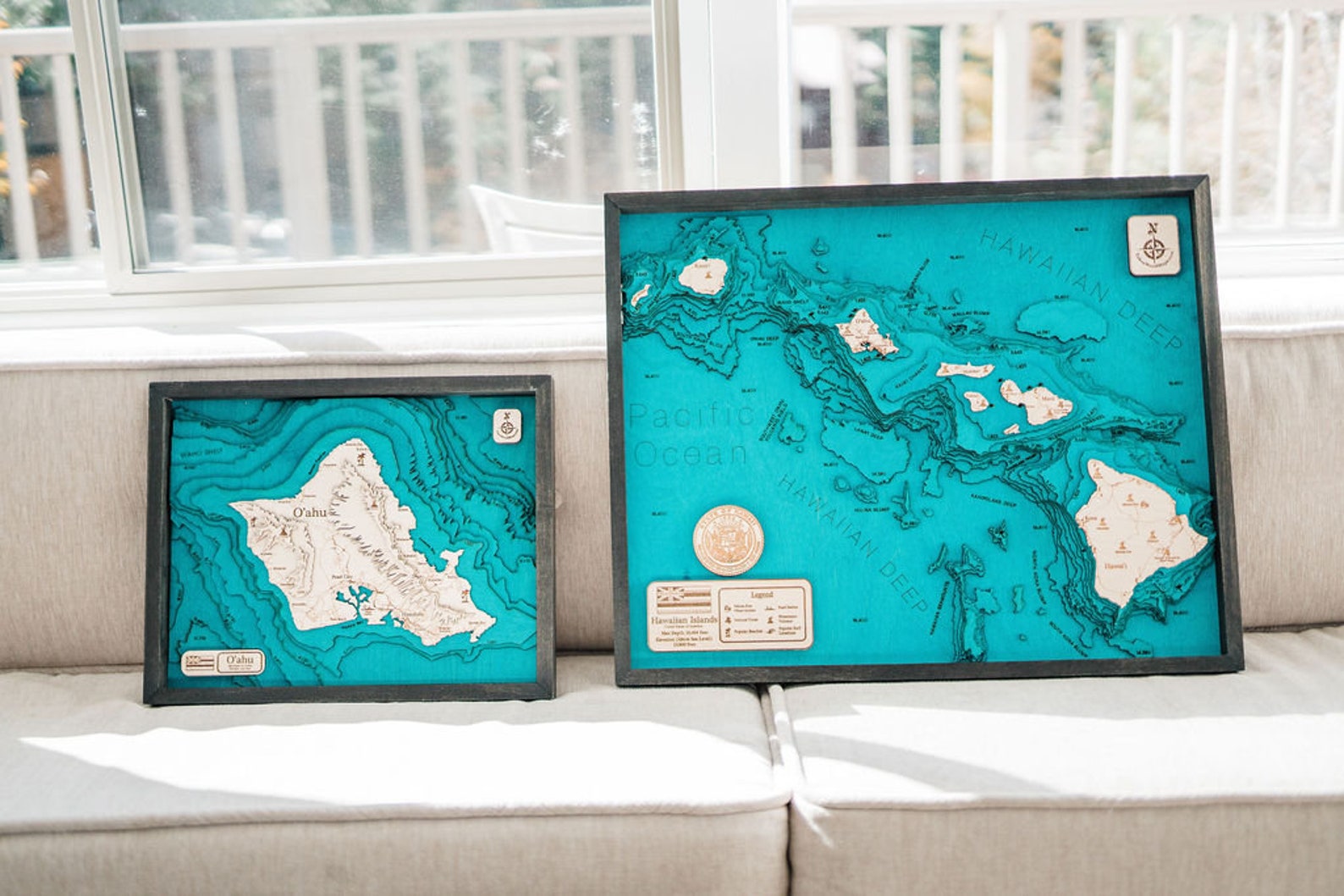 Hawaiian Islands 3-D Wooden Map - Etsy