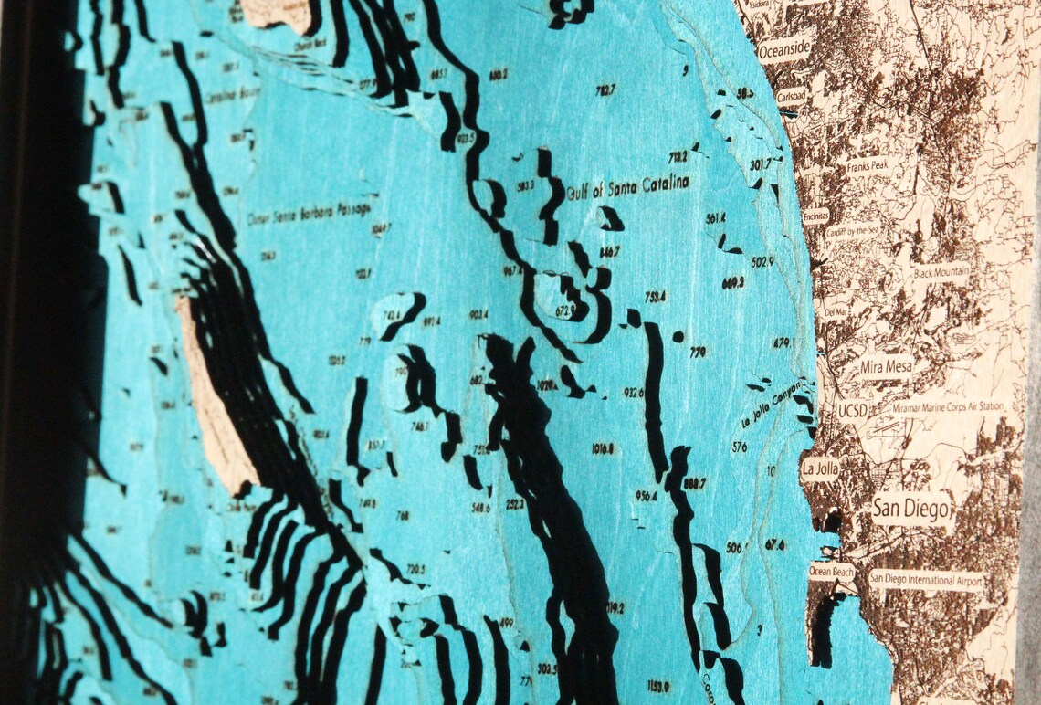 Socal – L.A. to S.D. 3D Wood Map - Etsy