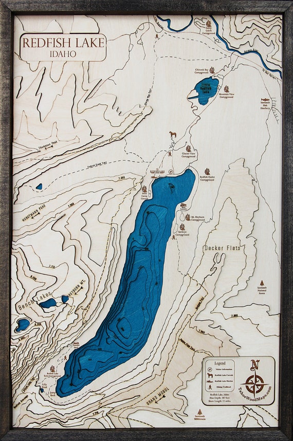 Large Redfish Lake 3-D Wooden Map - Etsy