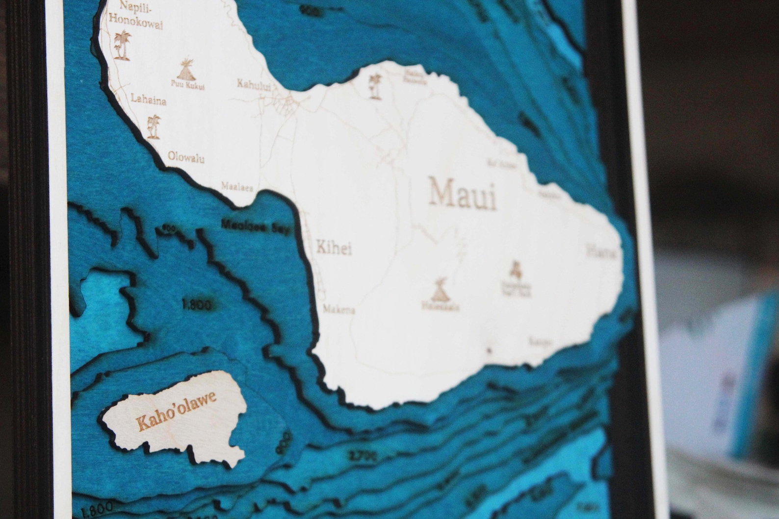 Mini Maui 3D Wood Map - Etsy
