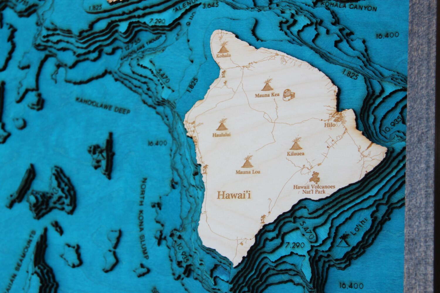 Hawaiian Islands 3-D Wooden Map - Etsy