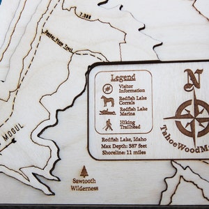 Small Redfish Lake 3-D Wooden Map - Etsy