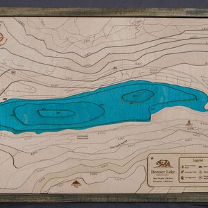 Donner Lake 3-D Wooden Map - Etsy