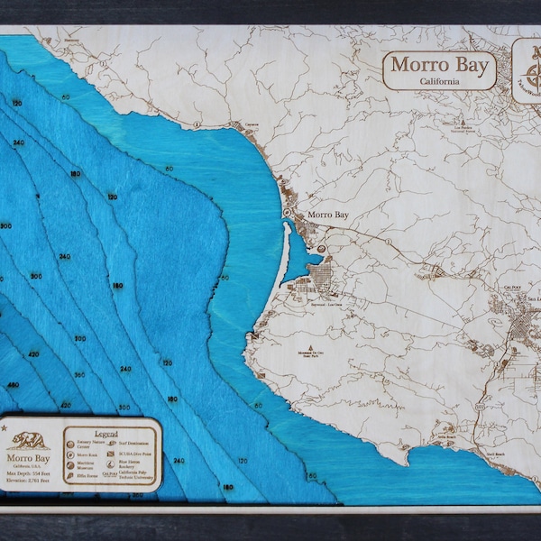 Morro Bay Map - Etsy