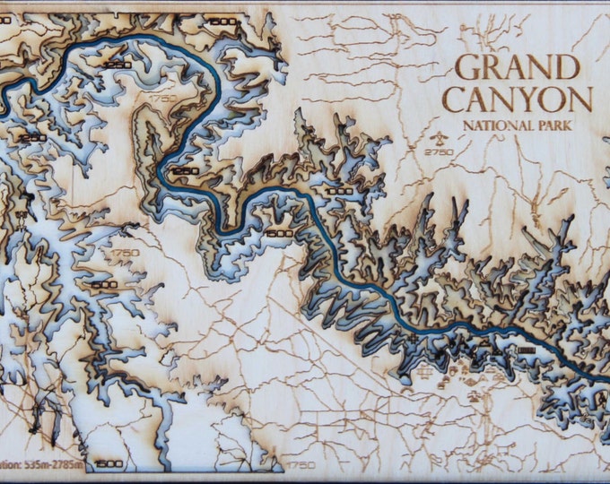 Mini Grand Canyon 3D Wooden Map - Etsy