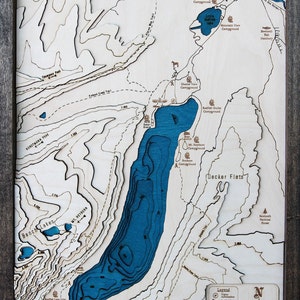 Small Redfish Lake 3-D Wooden Map - Etsy