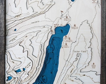 Large Redfish Lake 3-D Wooden Map | Etsy