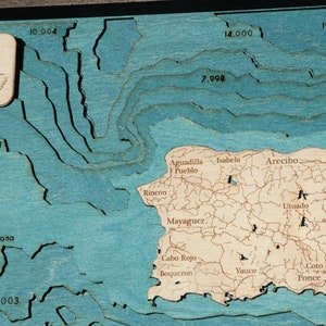 Puerto Rico 3D Wood Map - Etsy