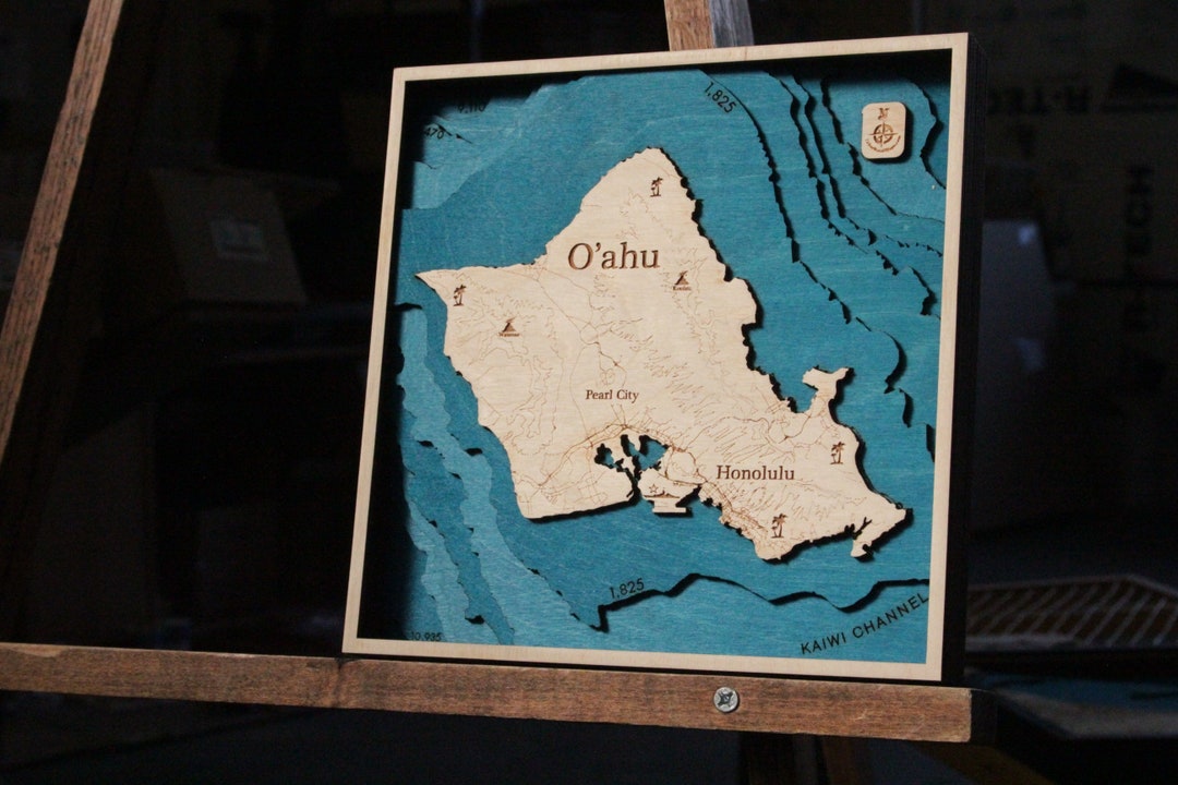 Mini Oahu 3D Wood Map - Etsy