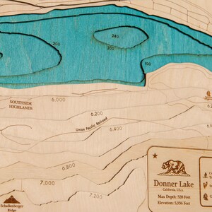 Donner Lake 3-D Wooden Map - Etsy