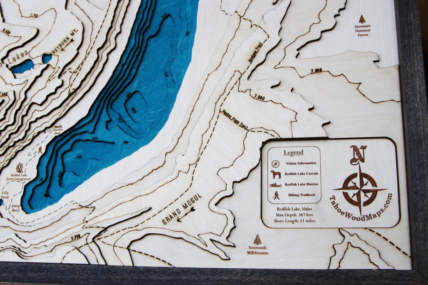 Large Redfish Lake 3-D Wooden Map - Etsy