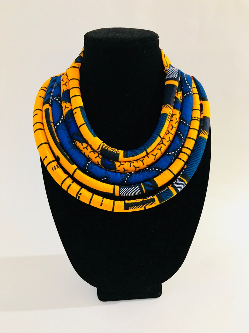Ankara Neckpiece Africa Fabric Necklace Statement Necklace - Etsy