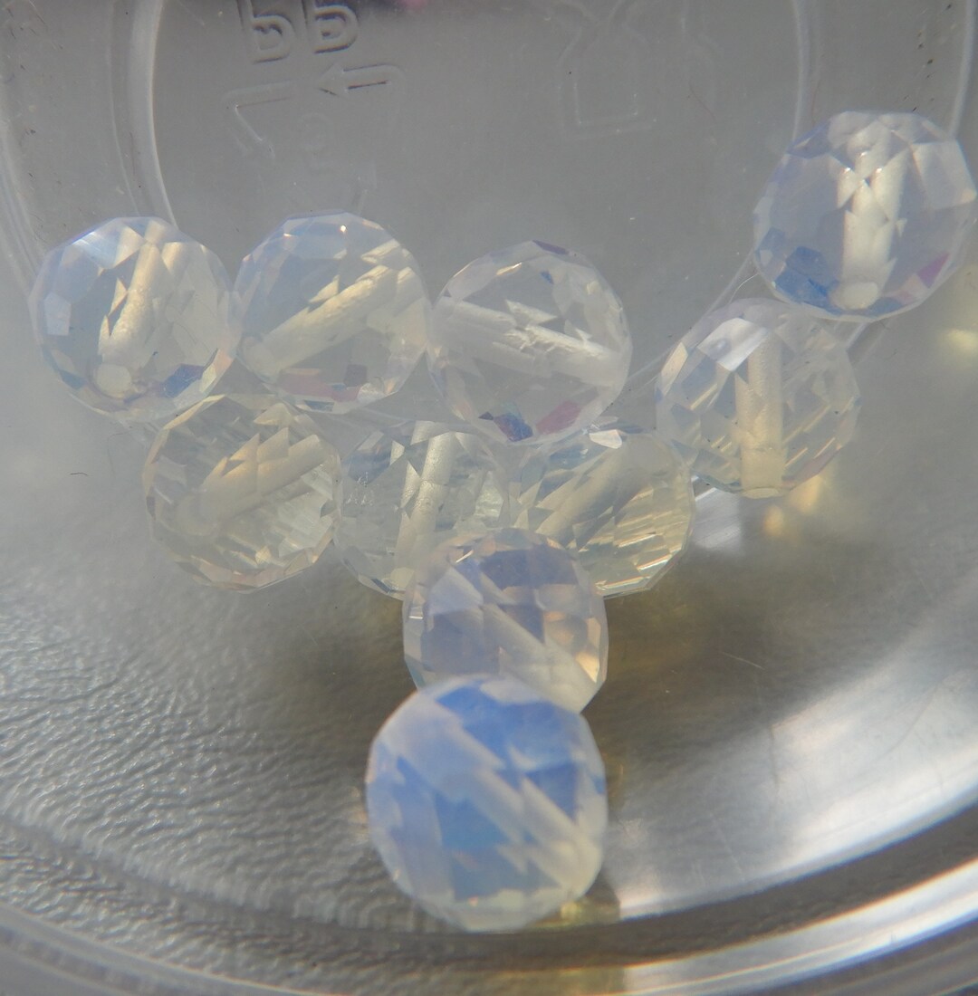 Faceted Round Crystals Opalescent Clear DS 2114 - Etsy