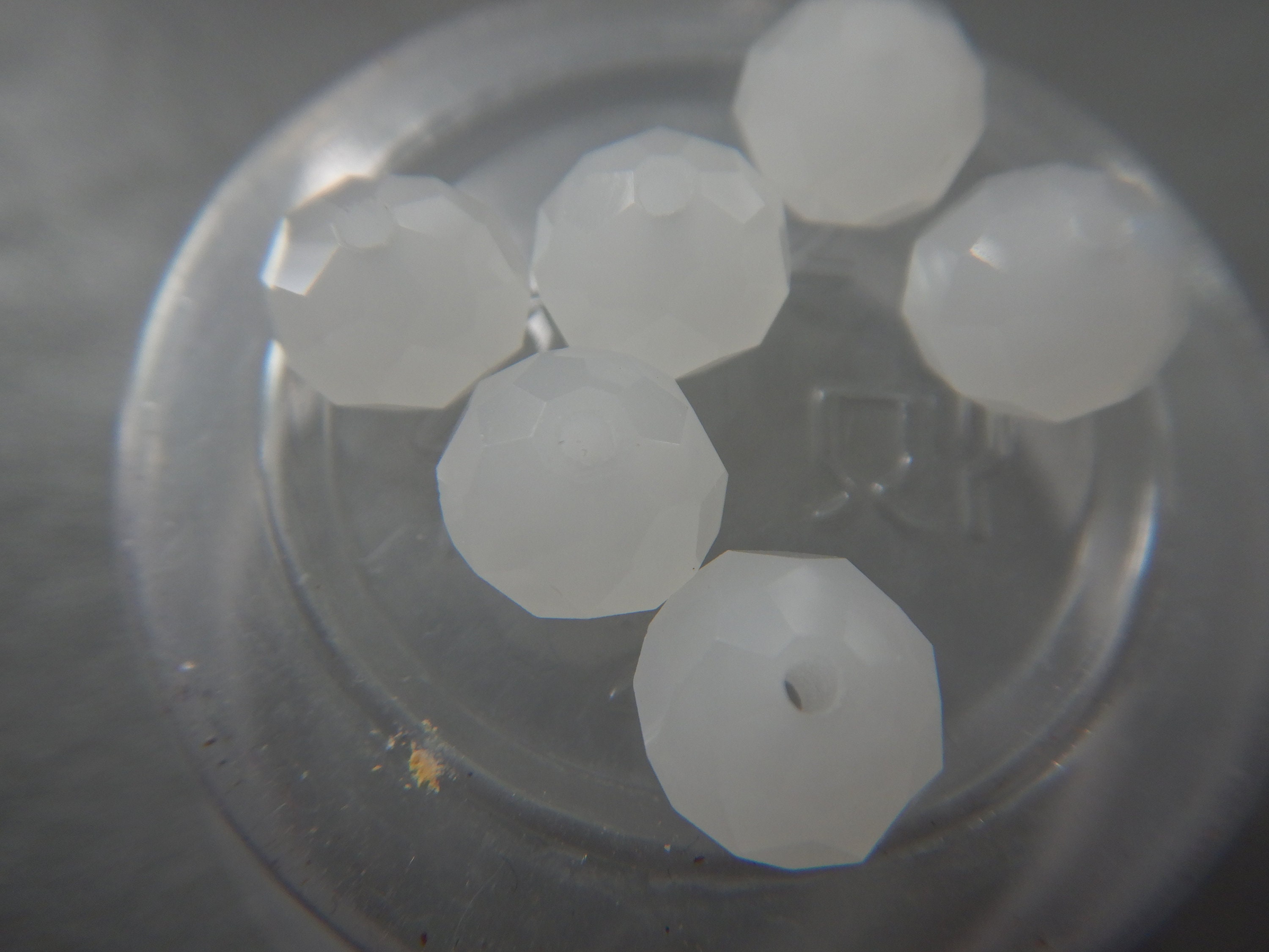 Faceted Round Crystals Semi-opaque White DS 2113 - Etsy