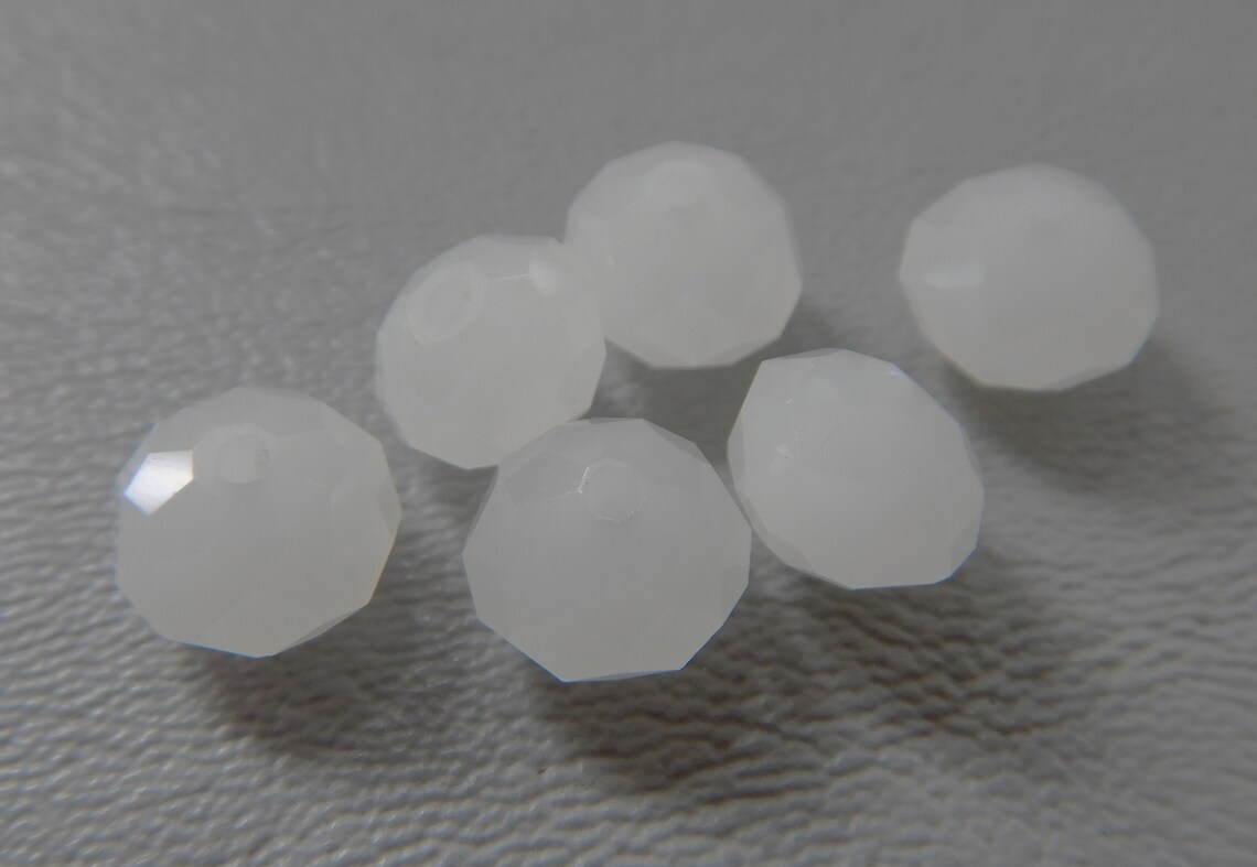 Faceted Round Crystals Semi-opaque White DS 2113 - Etsy
