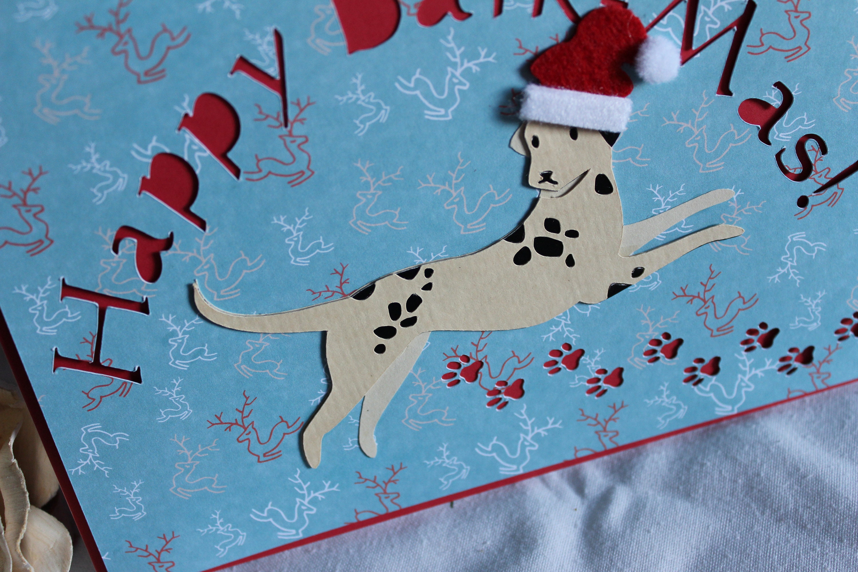 Dalmation Dog Christmas Card Happy Bark Mas Personalised - Etsy