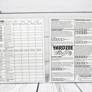Laminated Yardzee Score Card With Rules on Back- Dry Erase Yardzee ...