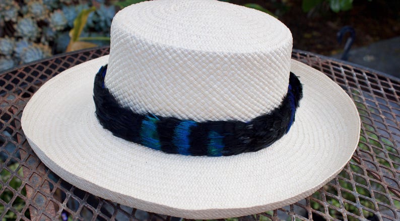Handmade Feather Hat Band | Blue Plumage Peacock | Saddle Feathers ...