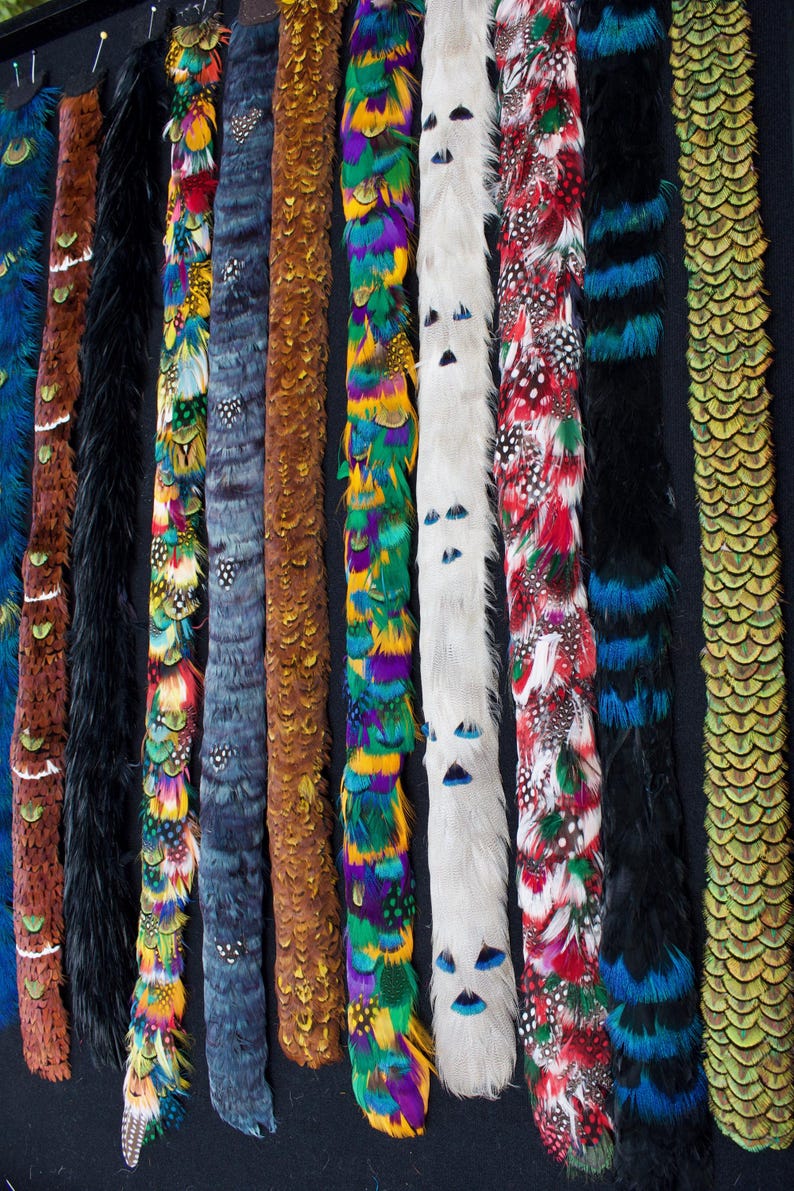 Handmade Feather Hat Band | Golden Peacock | Lei Hulu | Hat Accessories ...