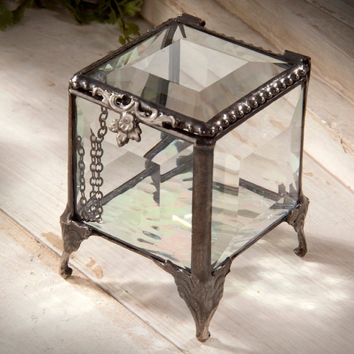 Crystal Glass Box Jewelry Keepsake Box Decorative Display - Etsy