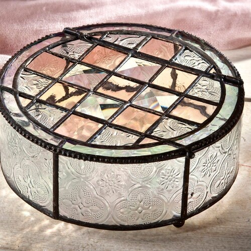 Jewelry Box Glass Box Colorful Stained Glass Display | Etsy