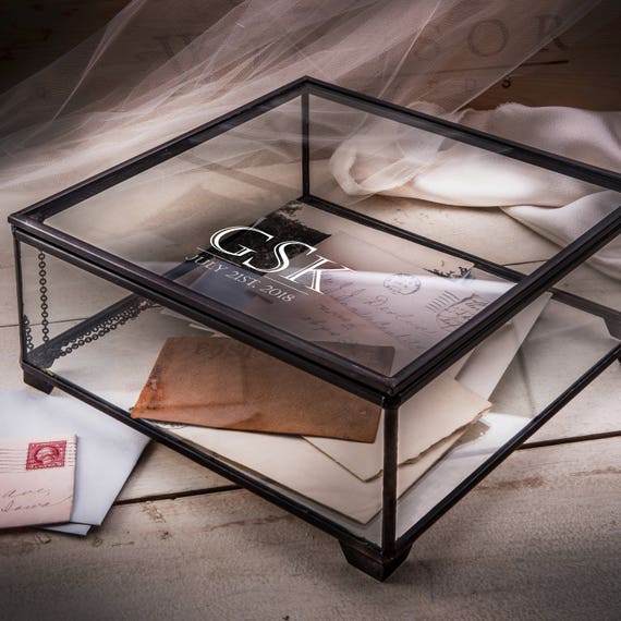 Wedding Card Box Monogrammed Personalized Keepsake Gift | Etsy