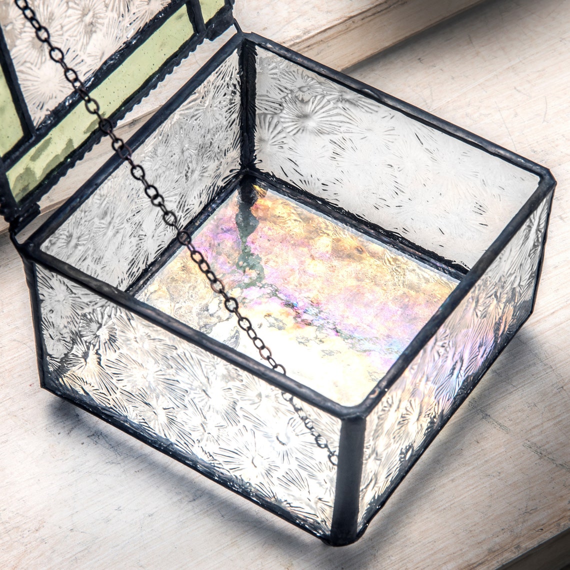 Dragonfly Box Jewelry Case Green Stained Glass Decorative - Etsy