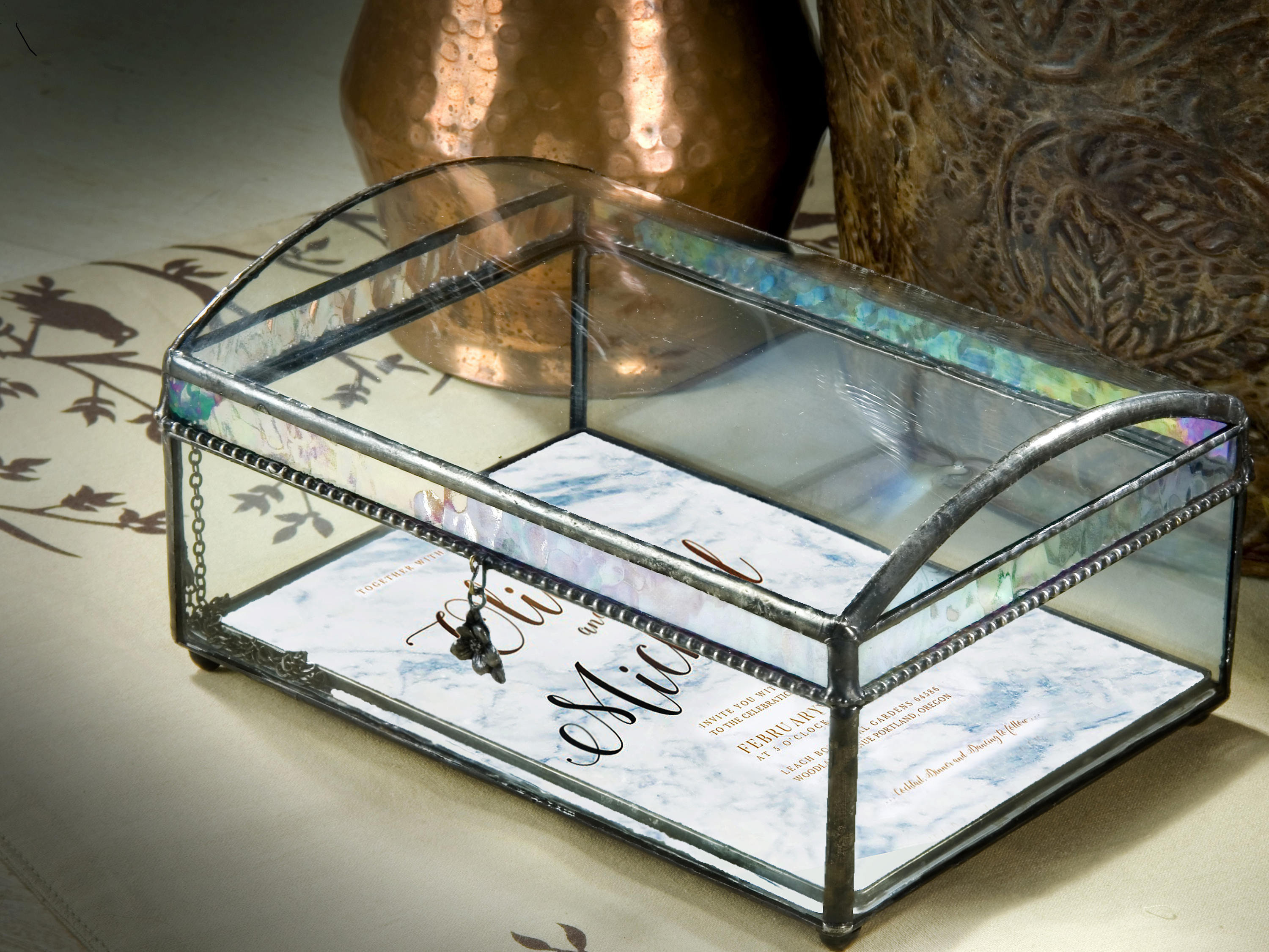 Invitation Keepsake Box Large Glass Display Box Wedding - Etsy