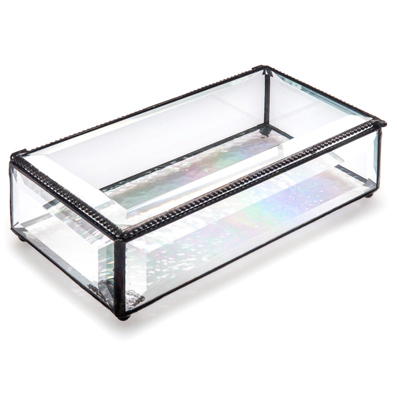 Clear Glass Box Crystal Beveled Jewelry Box Large Glass - Etsy
