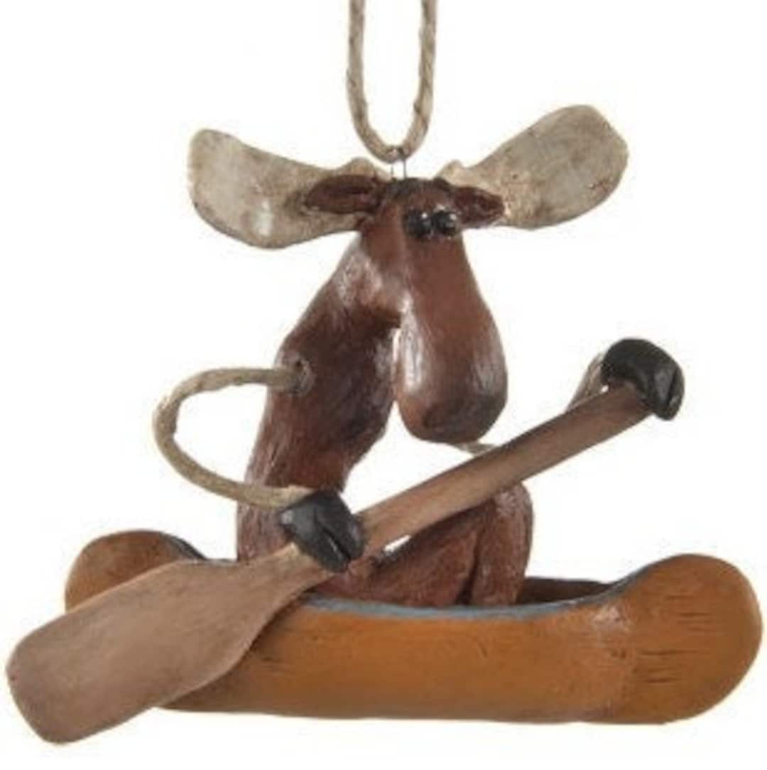 Moose in a Canoe Ornament Wildlife Animals Christmas Tree Decorations ...