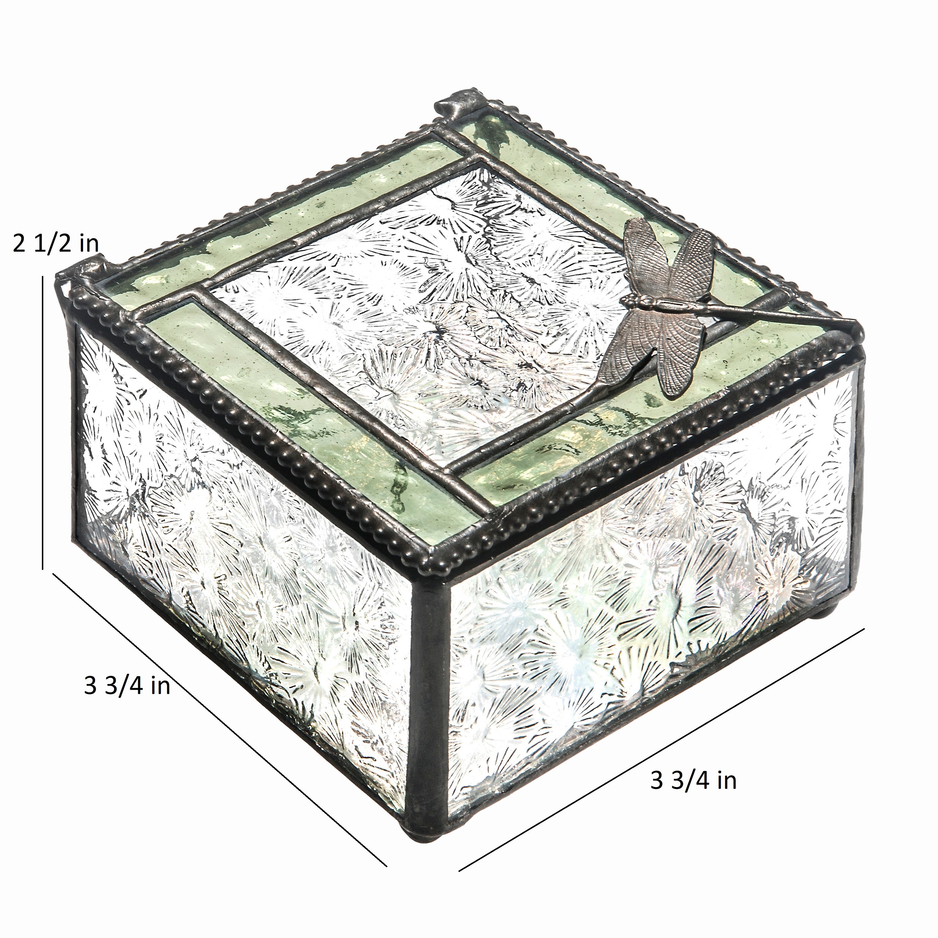 Dragonfly Box Jewelry Case Green Stained Glass Decorative - Etsy