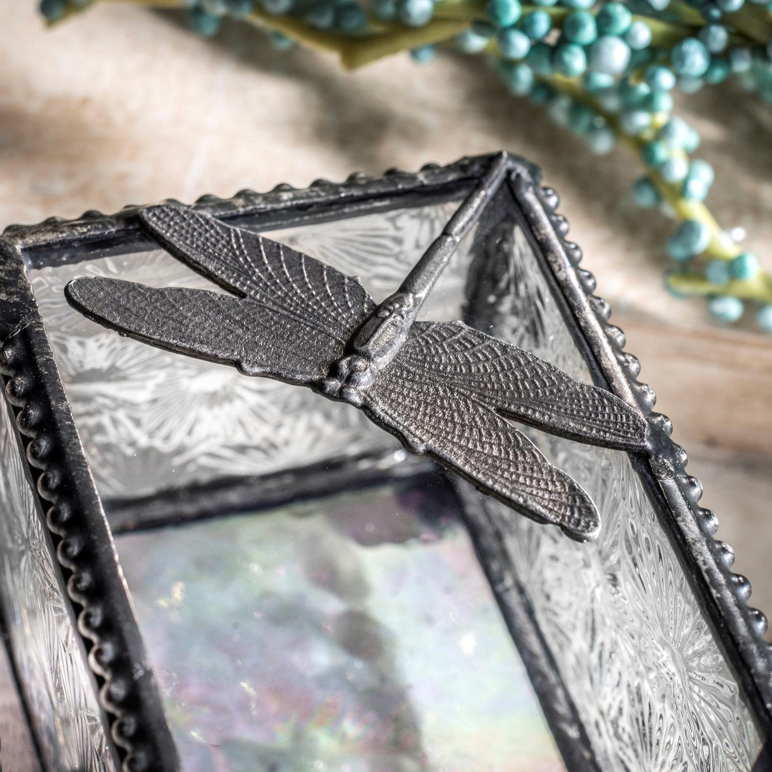 Dragonfly Trinket Box Glass Keepsake Box Gift for Gardener - Etsy