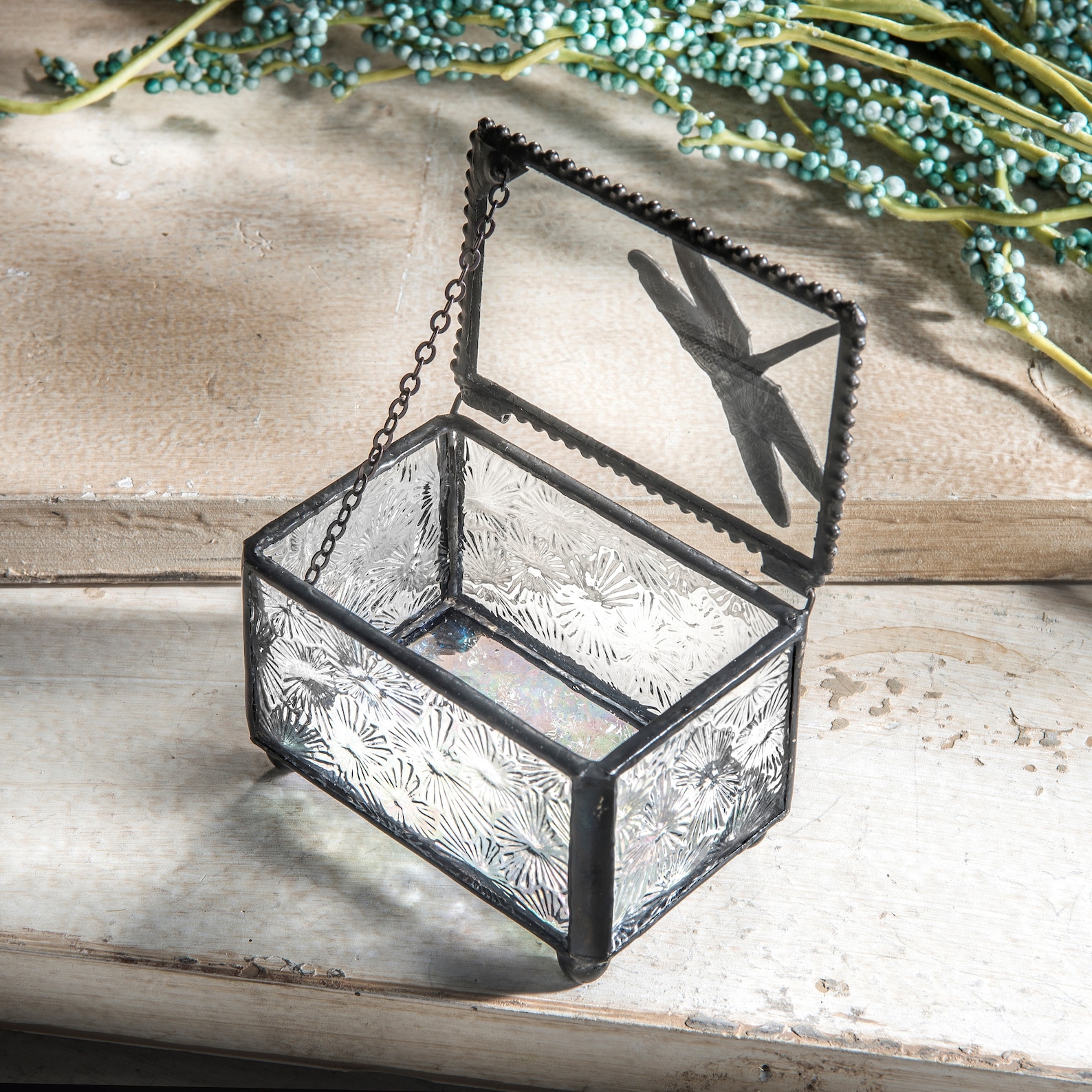 Dragonfly Trinket Box Glass Keepsake Box Gift for Gardener - Etsy