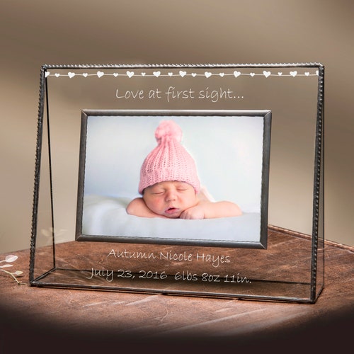 Hinged Baby Birth Frame FREE ENGRAVING | Etsy