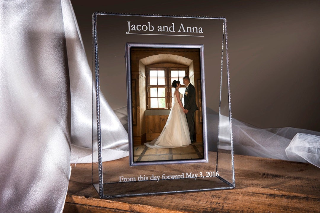 Wedding Picture Frame Personalized Engraved Glass Photo Frame ...