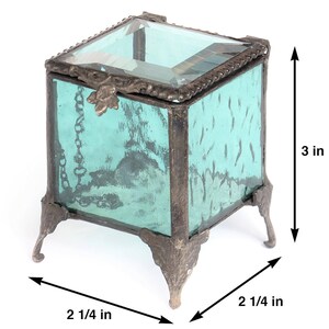 Jewelry Box Turquoise Blue Stained Glass Wedding Ring Box Keepsake Gift ...