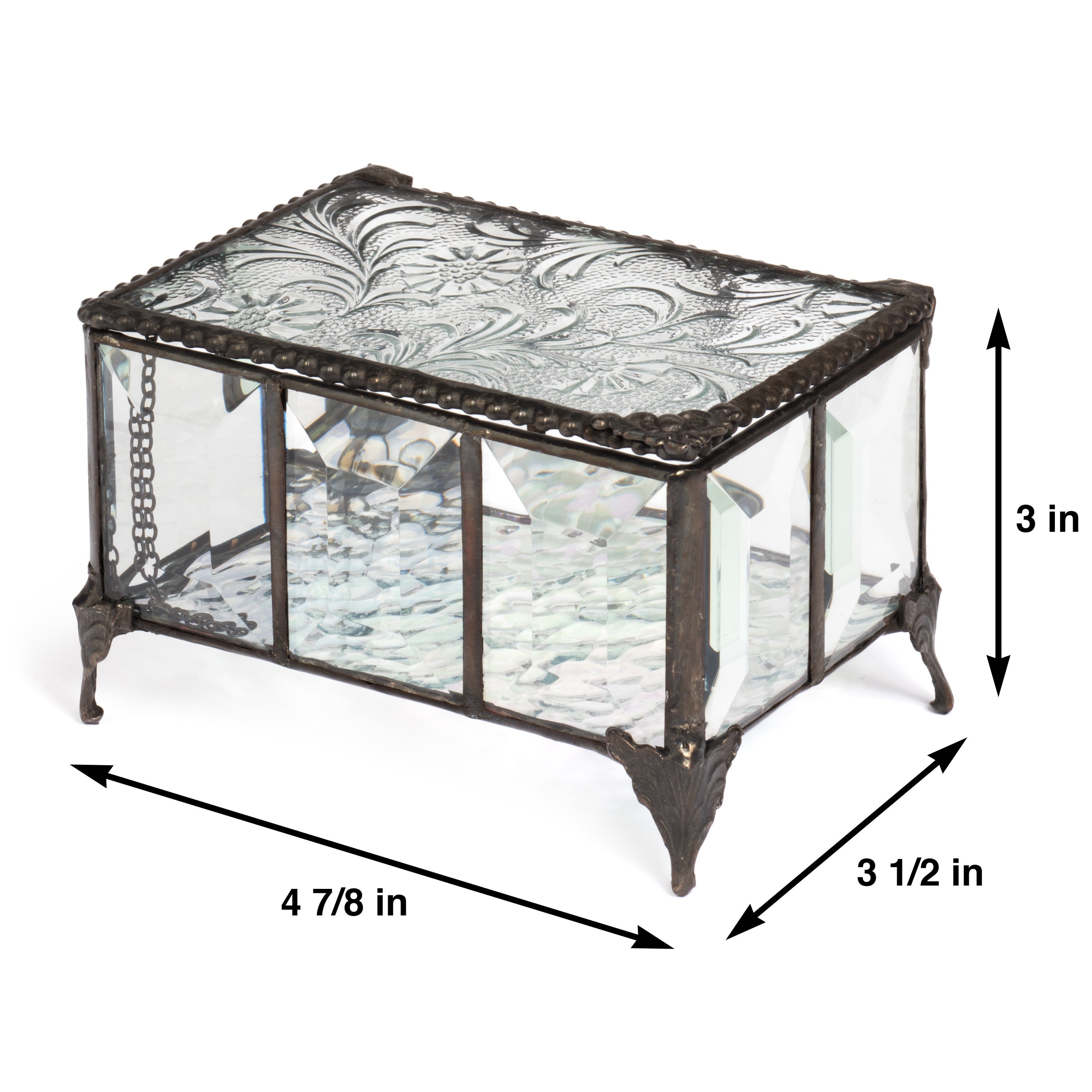 Crystal Box Jewelry Box Clear Beveled Glass Decorative Vanity | Etsy