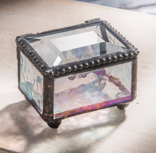 Small Glass Jewelry Box - Etsy