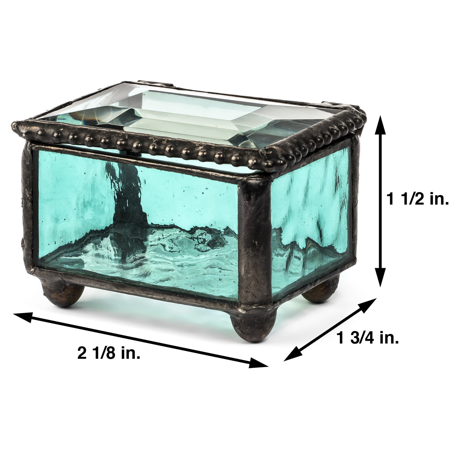 Small Glass Box Ring Turquoise Blue Jewelry Box Engagement | Etsy