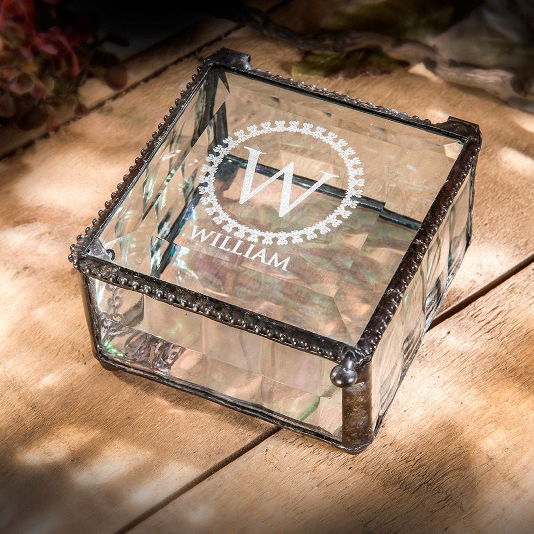 Personalized Catch All Glass Box Gift for Men or Women Custom Jewelry ...