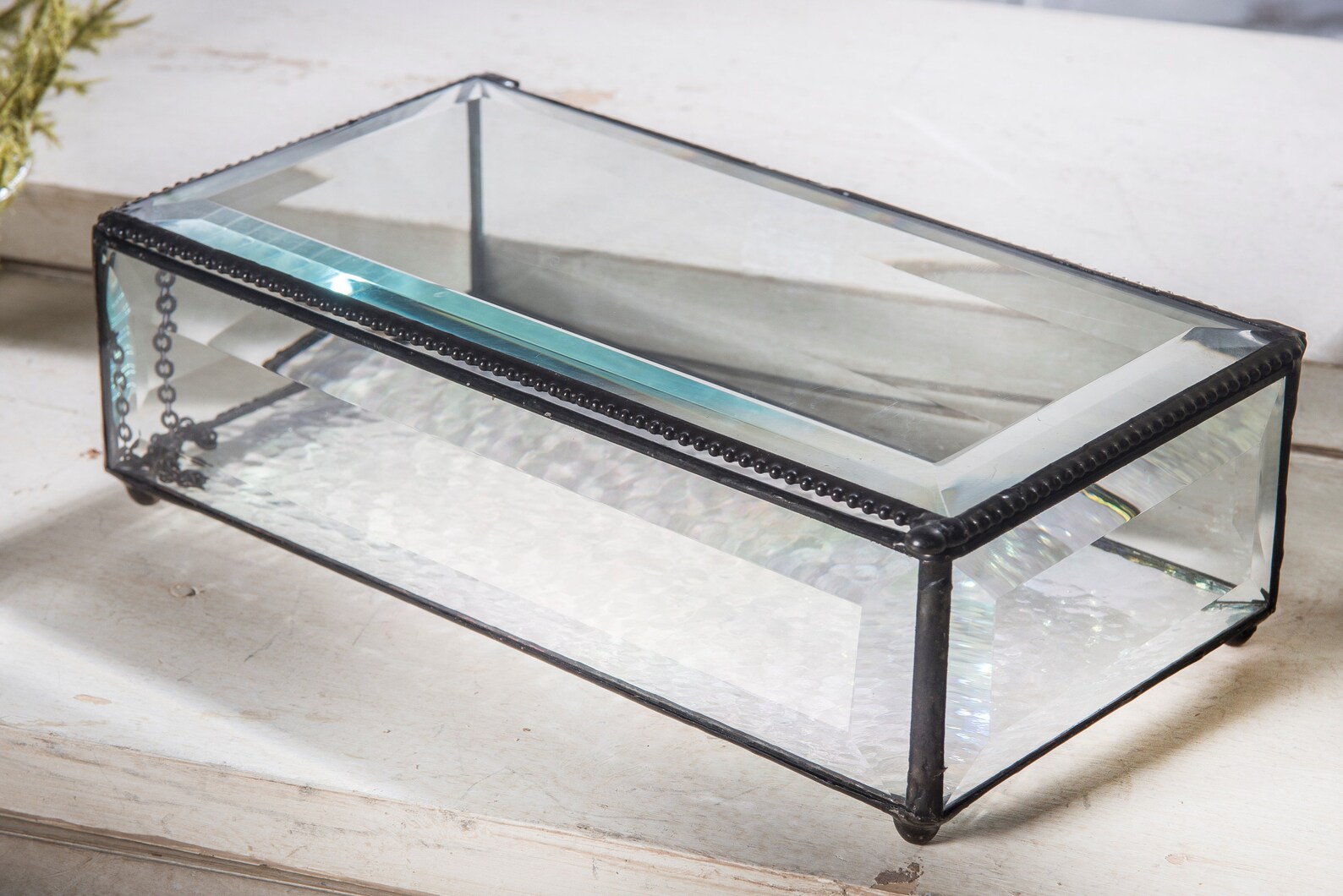 Clear Glass Box Crystal Beveled Jewelry Box Large Glass - Etsy