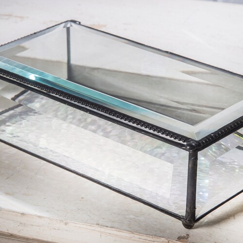Clear Glass Box Crystal Beveled Jewelry Box Large Glass - Etsy